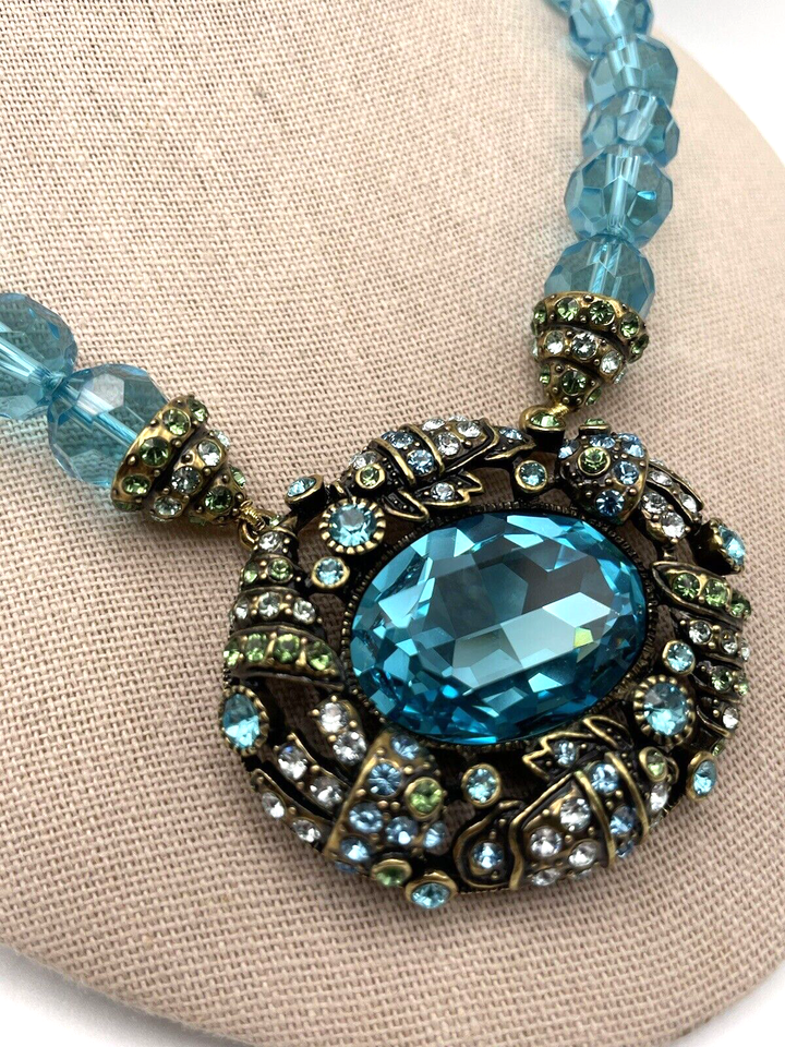 HEIDI DAUS "Oval Opulence" Beaded Crystal Pendant Drop Necklace - NIB ...