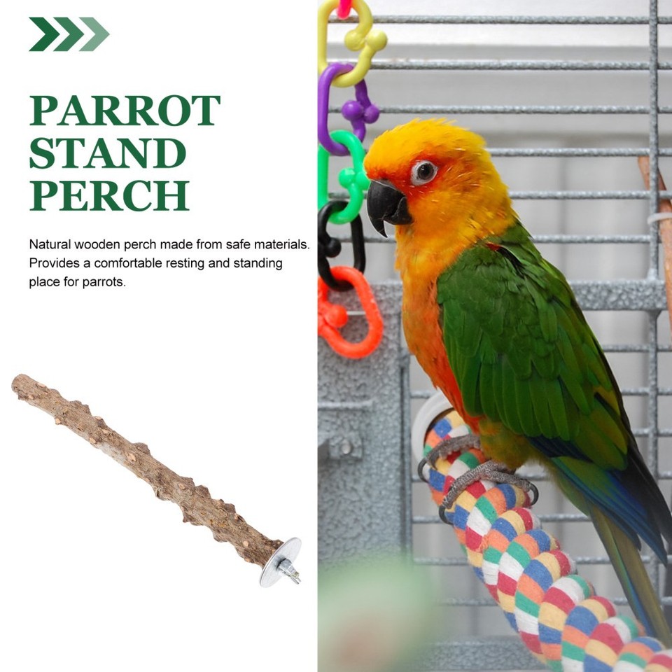 Bird Claw Stick Parrot Perch Rough Stand Parakeet Cage Platform Wooden ...