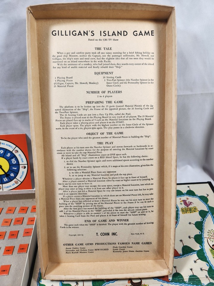 Vintage 1965 GILLIGAN's ISLAND Board Game RARE! Game Gems, CBS | eBay