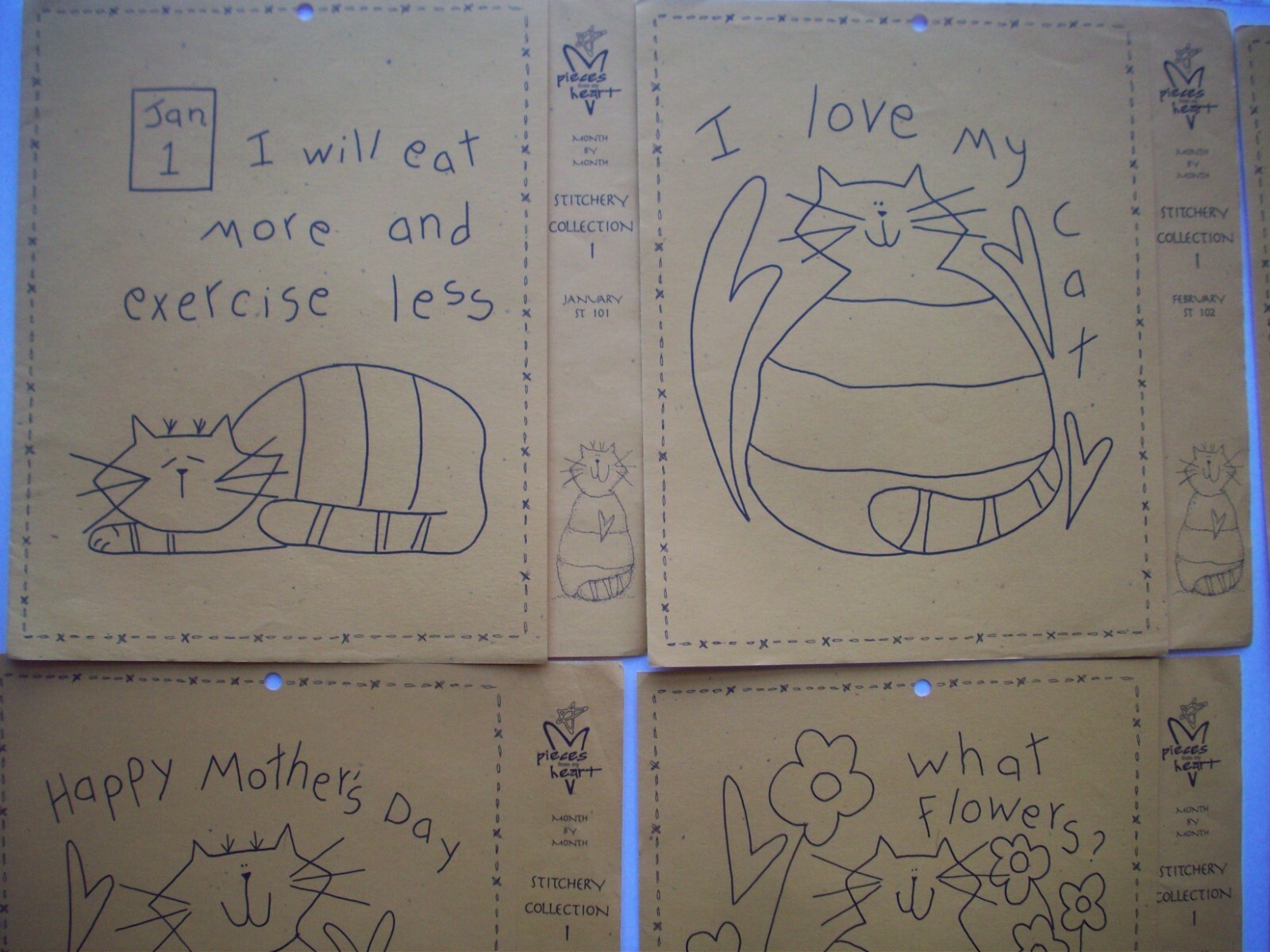 BOM Cats things do way think 12 embroidery patterns from Pieces of the ...