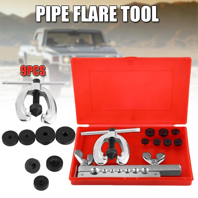 9Pcs Brake Air Line Double Flare Flaring Tool Kit Set + 3 in 1 Tube ...