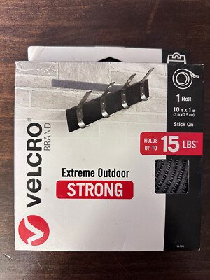 VELCRO Extreme Outdoor Strong Fastener Sticky Back Tape Roll 10Ft Gray ...