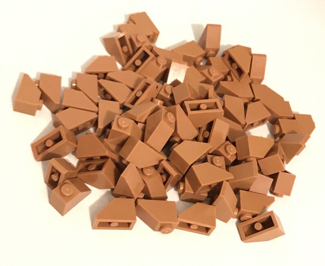 LEGO NEW 1x2 Nougat Brick Slope 45° (80x) #4211614 #3040 Medium Dark | eBay