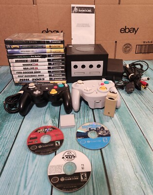 Nintendo GameCube DOL-001 Console Bundle W/ Wavebird & 14 Games | eBay