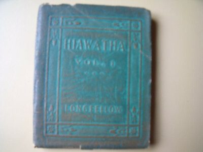 HIAWATHA Vol 1 by Longfellow Green Leather Bound Miniature Book | eBay