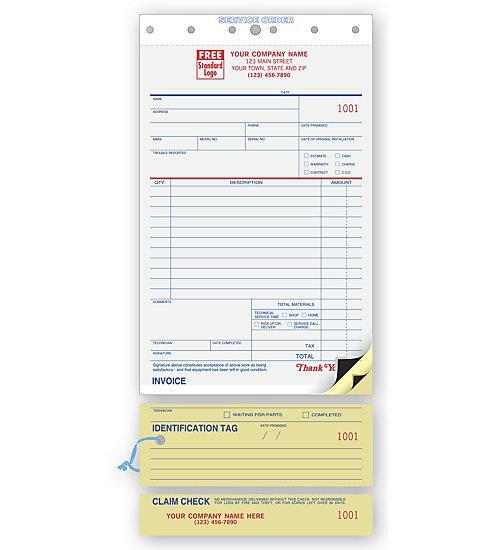500 Small Service Orders with Claim Check / Nebs/Deluxe No. 312 / 2 ...