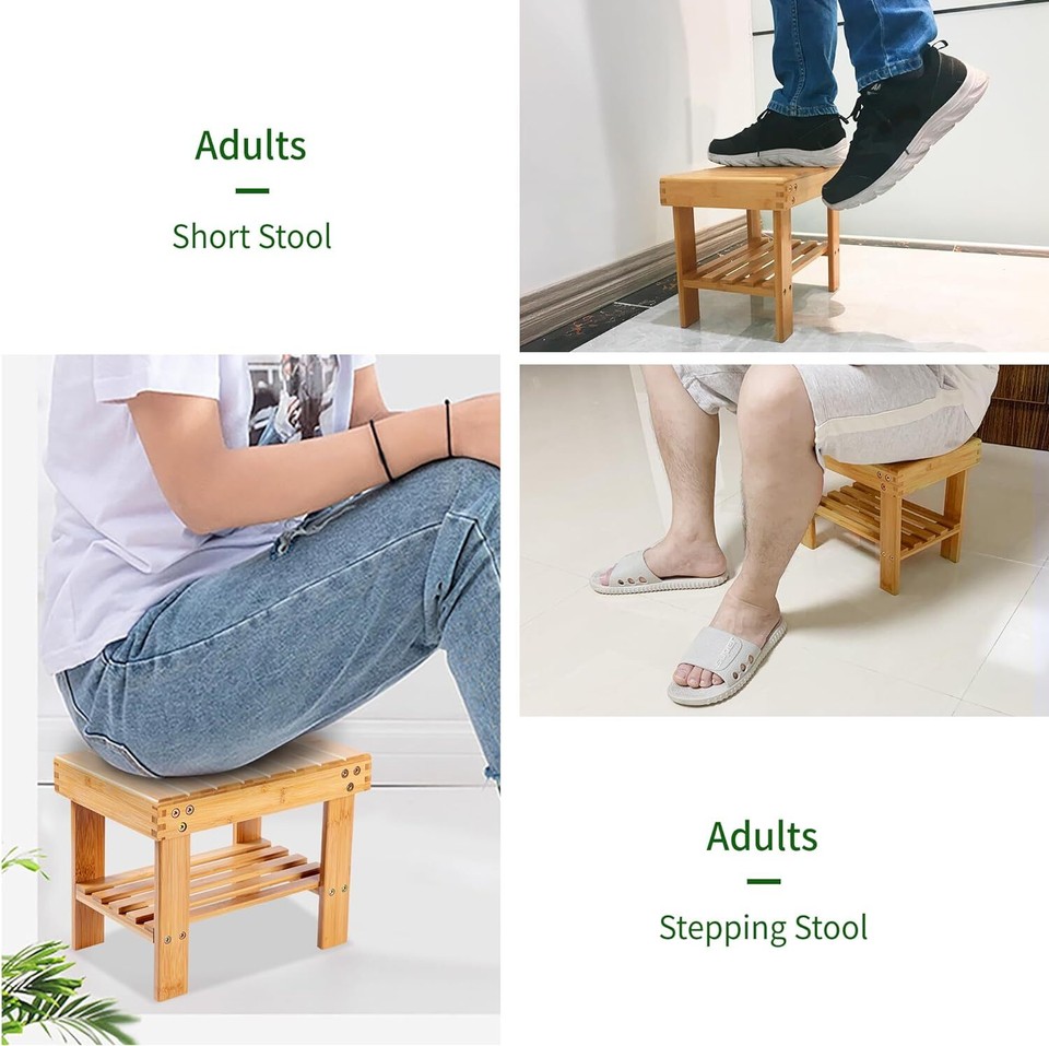 VaeFae Bamboo Small Seat Stool for Kids, Foot 10 inch, Natural Color | eBay