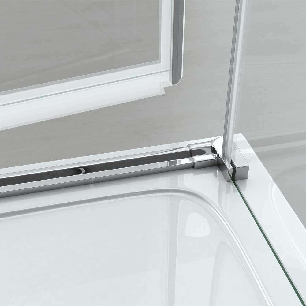 Shower Enclosure Cubical Frameless Glass Hinged Door & Side Panel With ...