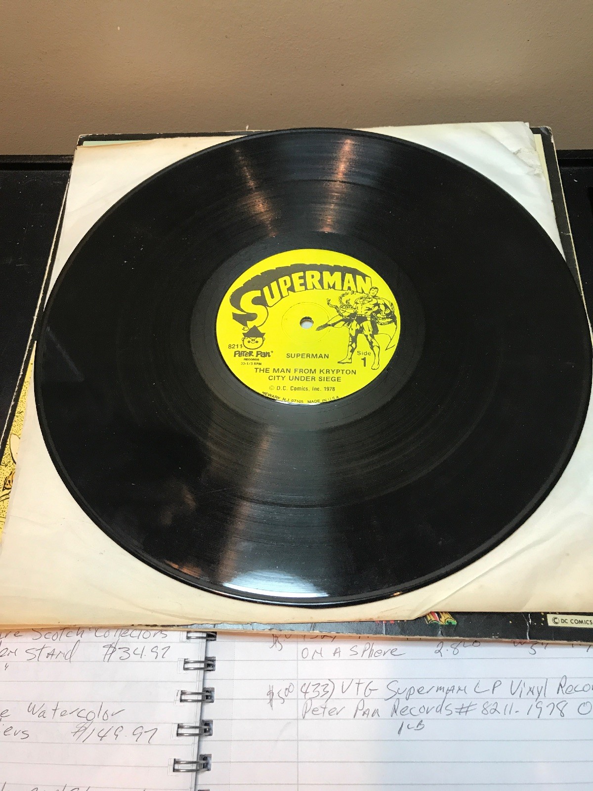 Vintage Superman Lp Vinyl Record Albom By Peter Pan Records#8211-1978 ...