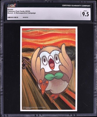 CGC 9.5 Rowlet Munch Scream Promo 290/SM-P Post Card Japanese Pokémon ...