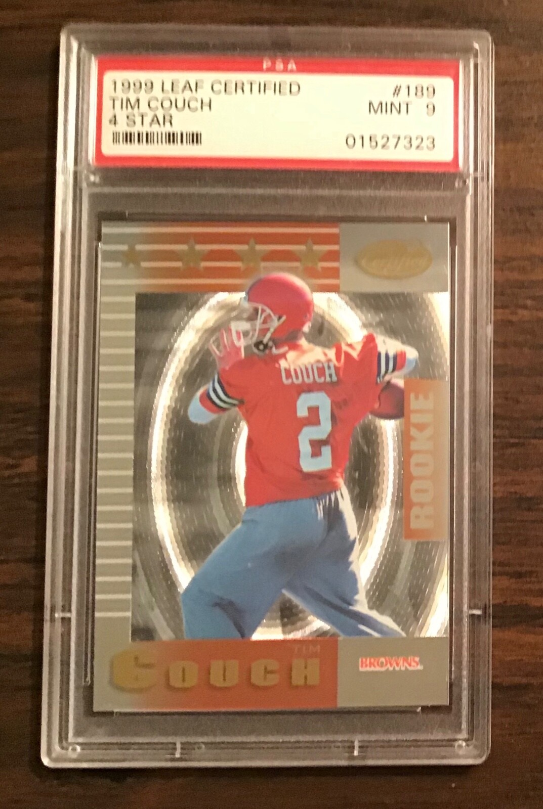 Tim Couch 1999 Leaf Certified Rookie card #189 PSA 9 Kentucky Wildcats ...