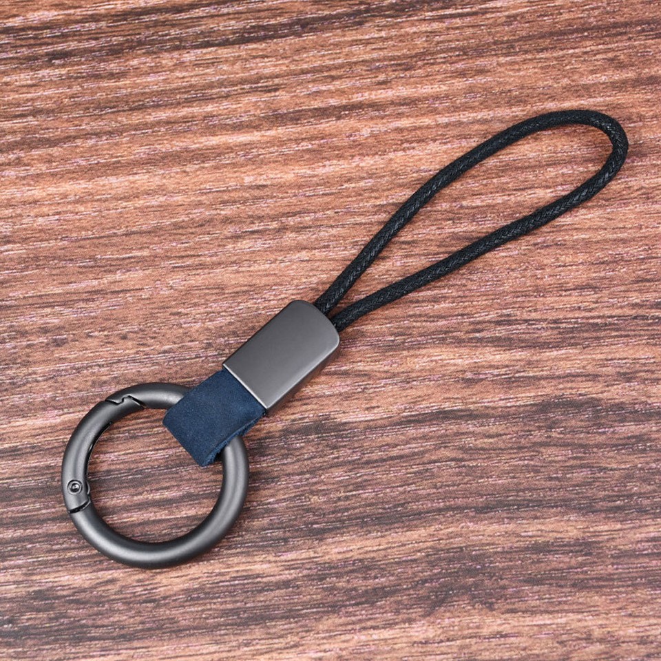 Genuine Leather Keychain Lanyard Keyring Holder Cover Car Keyring ...
