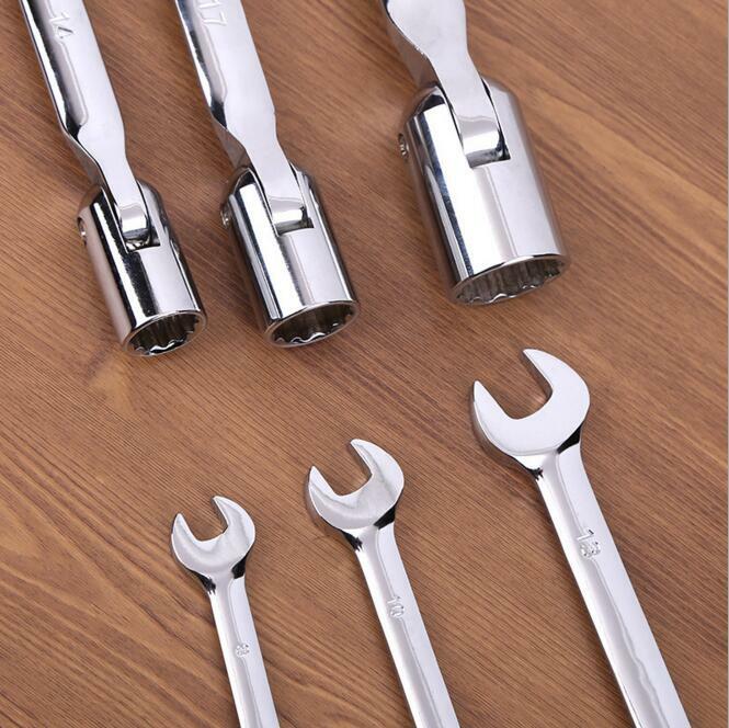 New 8-22mm Swivel Head Combination Socket Spanner Wrench Auto Car ...