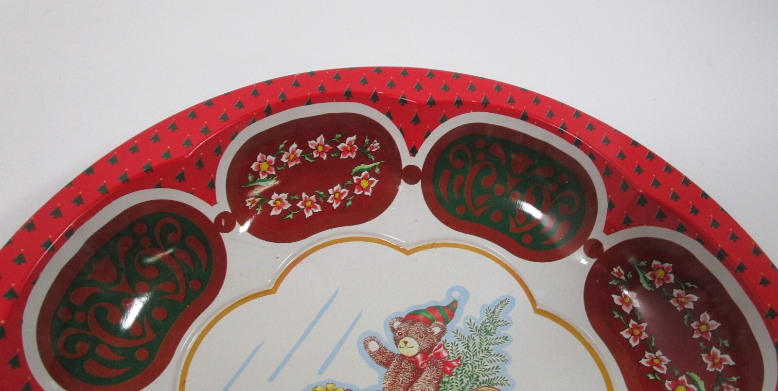 Christmas Tin Platter Bowl by The Tin Company Toy Filled Sleigh Holiday ...