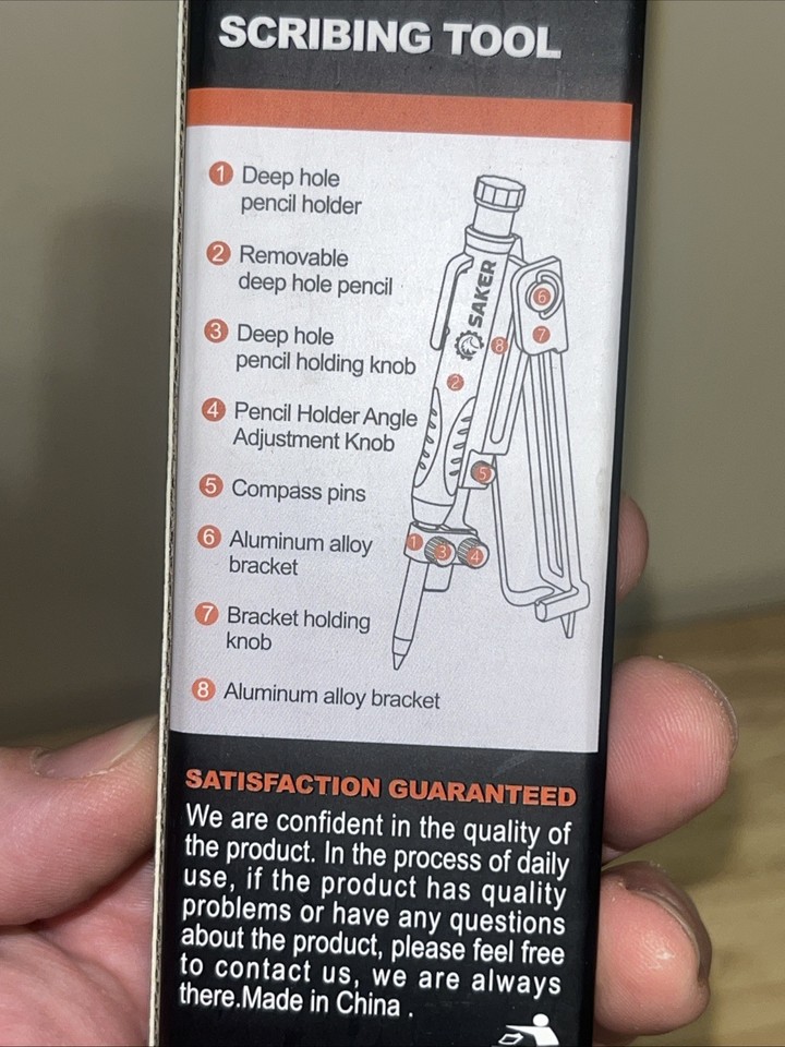 Saker Multi-function Scribing Tool- Construction Black Compass, Profile ...