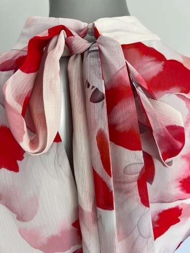 Ted Baker Midi Dress Womens TB 3 UK 12 Selino Ivory Floral Print Tie ...