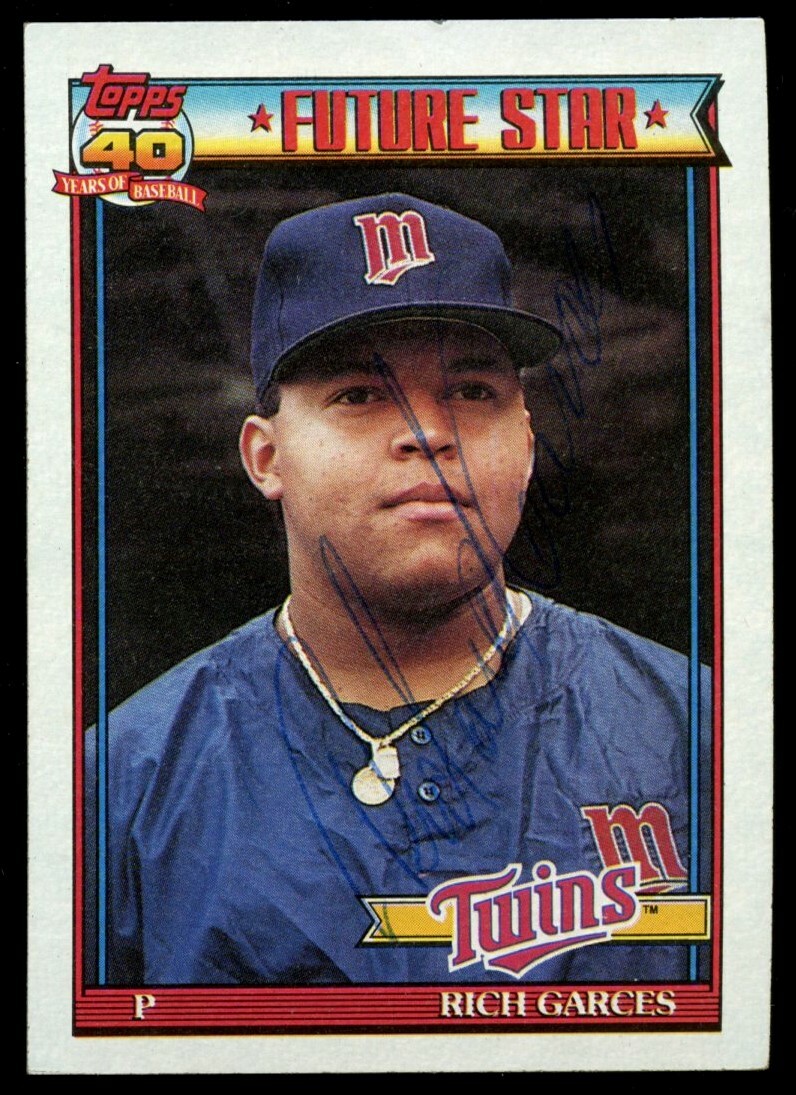 Rich Garces #594 signed autograph auto 1991 Topps Baseball Trading Card ...