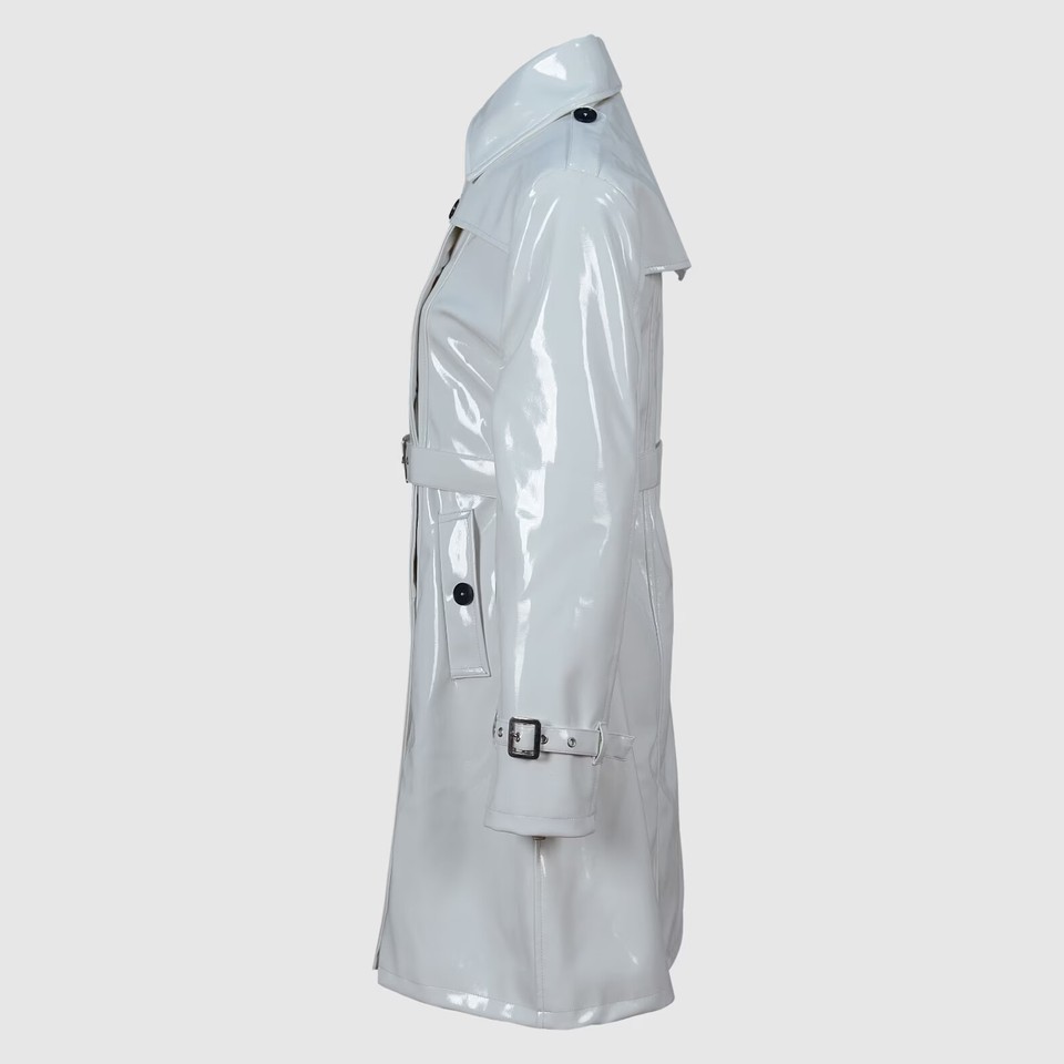 White PVC Vinyl Coat - Women White Trench Coat Gothic Jacket | eBay