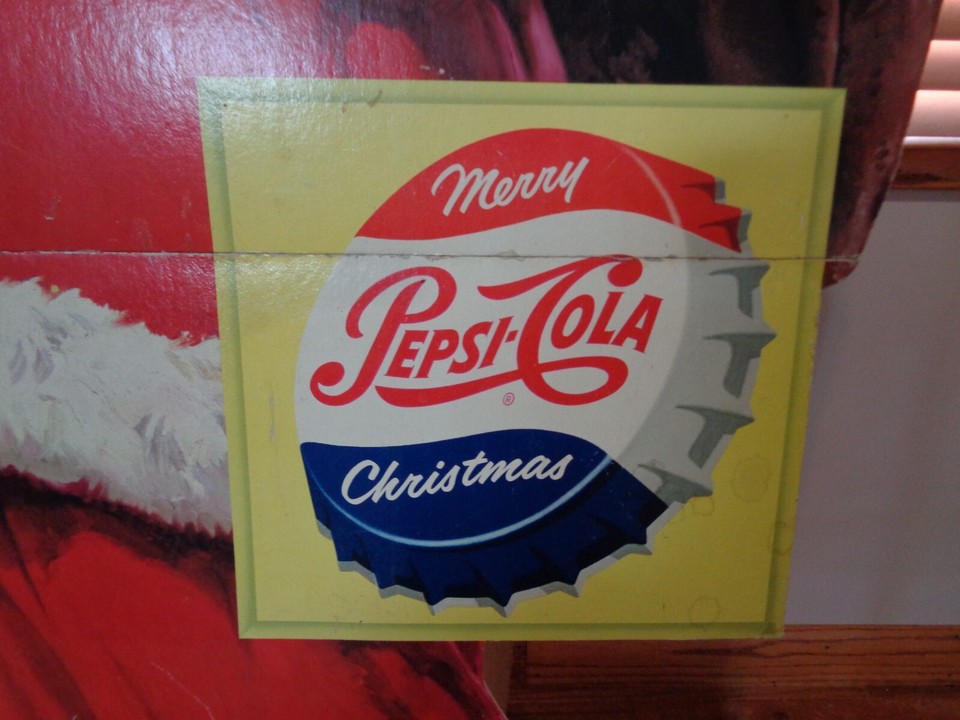 Large 50" Tall VTG Pepsi Santa Claus Stand Up Cardboard Store Display ...