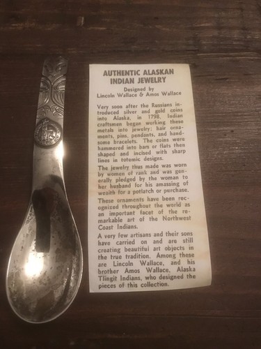 Vintage 100 Year Anniversary Sterling Silver Potlatch Spoon Tlingit ...
