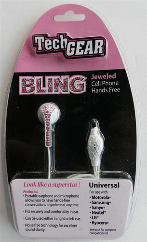 Tech GEAR Bling Jeweled Cell Phone Hands Free Headset Headphone * NEW ...
