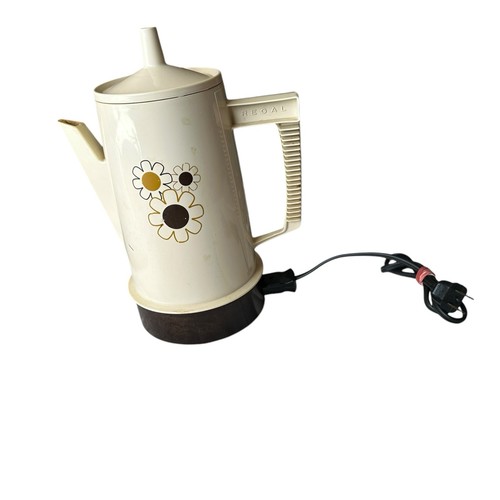 VINTAGE REGAL POLY PERK COFFEE POT AUTOMATIC PERCOLATOR 4 - 8 CUPS TAN ...