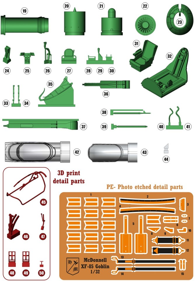 McDonnell XF-85 Goblin model kit, 1/32 scale | eBay