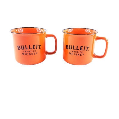 Bulleit Frontier Whiskey Bourbon Set of 2 Ceramic Mugs, Orange (Coffee ...