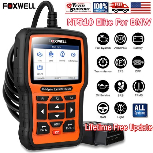 FOXWELL NT510Elite Automotive Bidirectional Obd2 Scanner DPF TPMS SRS ...