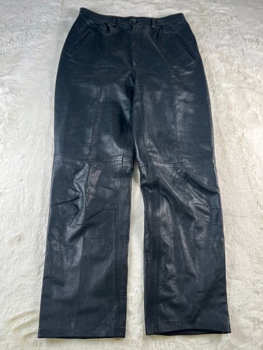 Tulipano Womens Size 46 Black Leather Pants Made in Italy | eBay