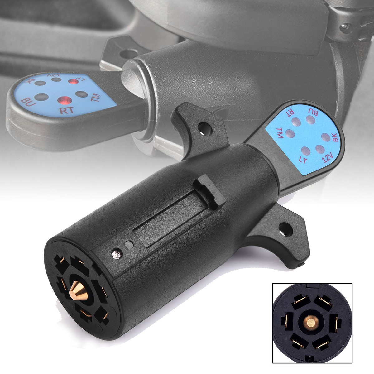 7 Blade Trailer Plug 7-Way RV Trailer Plug Tester & Adapter – LED Light ...