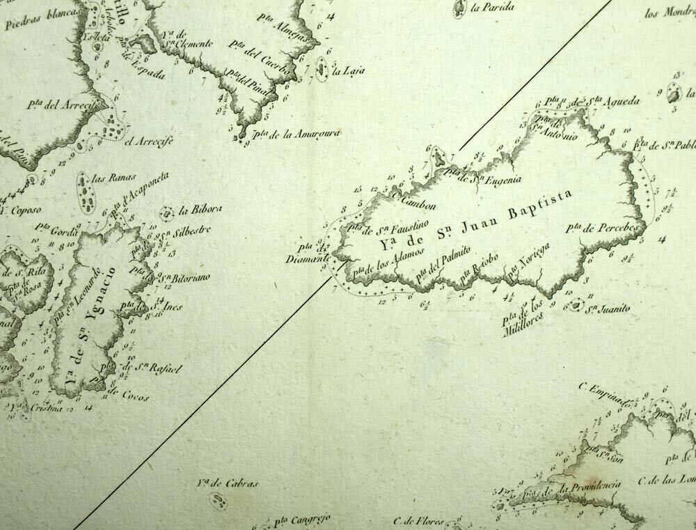 Engraving Trip of Lapérouse 1797 map of The Bay Of Bucareli Archipel ...