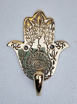 Decorative Brass Wall Mount Hooks Hamsa Evil Eye Hand Hook Lot of 3 Pcs * | eBay