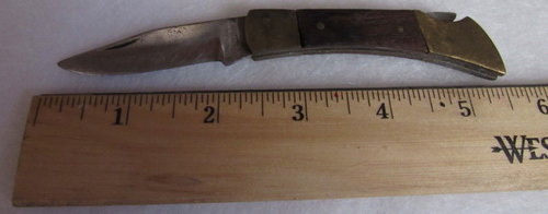 Pocket Knife Stainless Pakistan Folding Brass n Wood Handle 2.25 ...