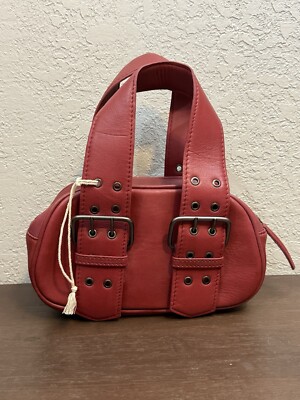 NWOT Free People Say Yes Bag Small Oval Red Leather | eBay