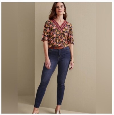 Soft Surroundings Jeans Women's 14 P Dark Wash Skinny Leg Jeans | eBay