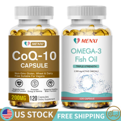 Coenzyme Q10 | Omega 3 Fish Oil | Immune | Joint | Heart | Nervous 240 ...