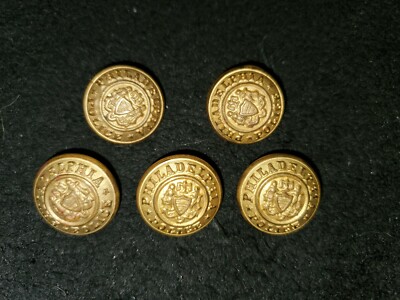 5 Brass Philadelphia Police Vintage Buttons-Rare- Great Condition-Free ...