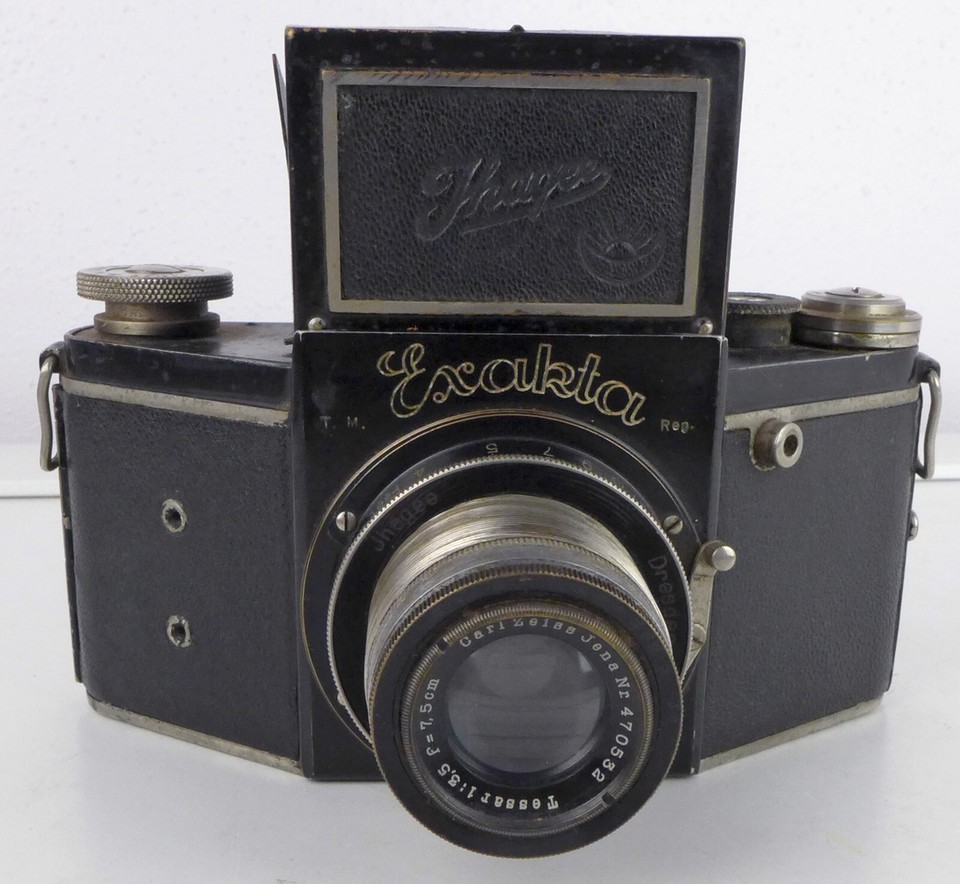 1935 Exakta B VP Vers 4 Black 1922 Zeiss Jena Tessar 7.5cm f3.5 vtg 127 ...