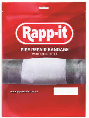 Rapp-It PIPE REPAIR BANDAGE WITH STEEL PUTTY *Aust Brand- 50mmx3.6m Or ...