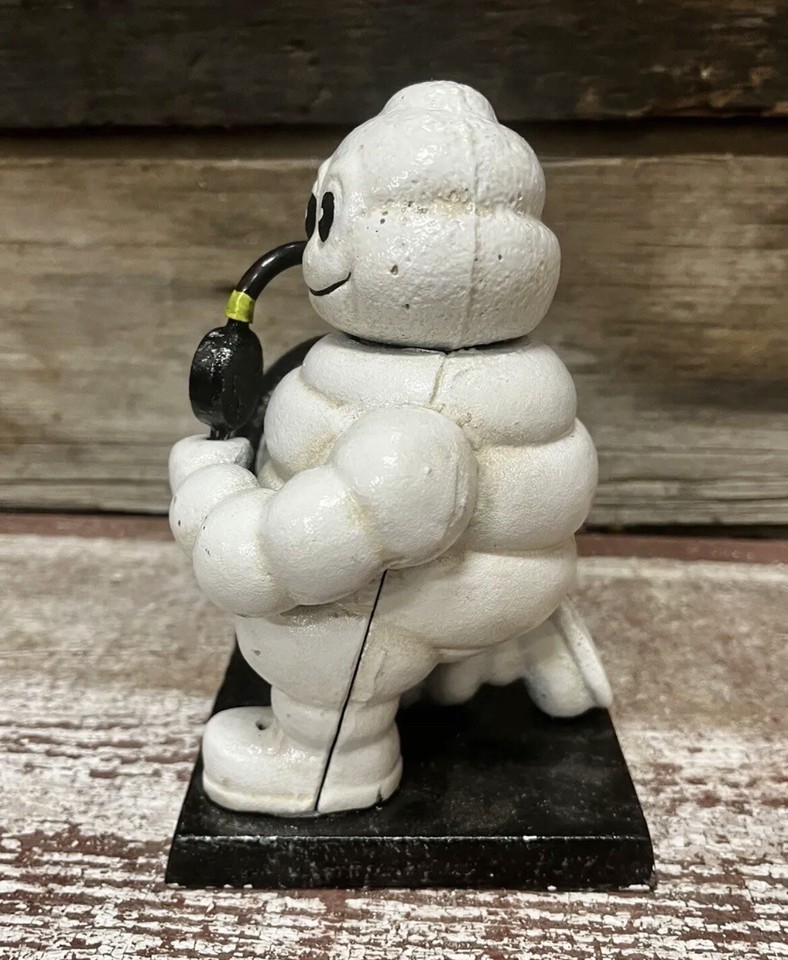 Michelin Man Bibendum Inflating Tire w/ Moveable Head Cast Iron 6.5 ...