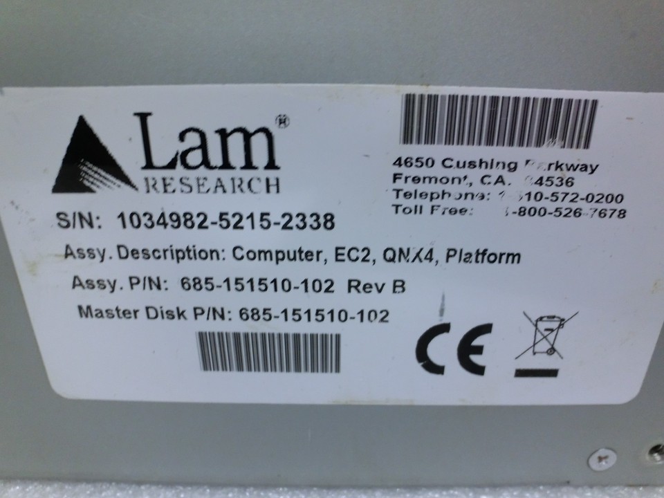 Lam Research 685-151510-102 Rev B Computer,EC2,QNX4 Platform,24Vdc,Used ...