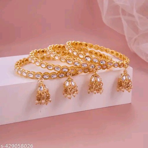 Premium Quality Gold Kundan Bangle Bollywood Bridal Women Chudiya ...