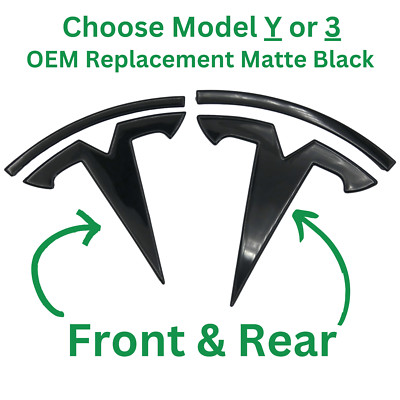 Tesla MODEL Y or 3 Front & Rear Combo Emblem Badge Logo OEM Upgrade ...