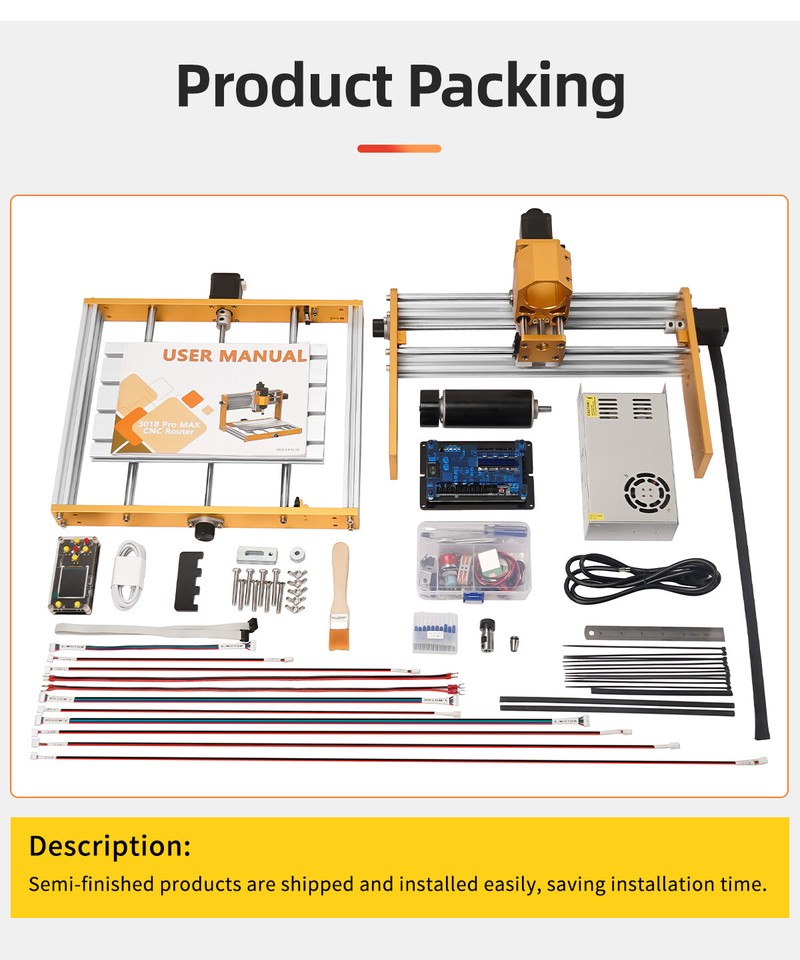 CNC 3018 Pro Max 500W Router Milling Drill Carving Machine Kit For PCB ...