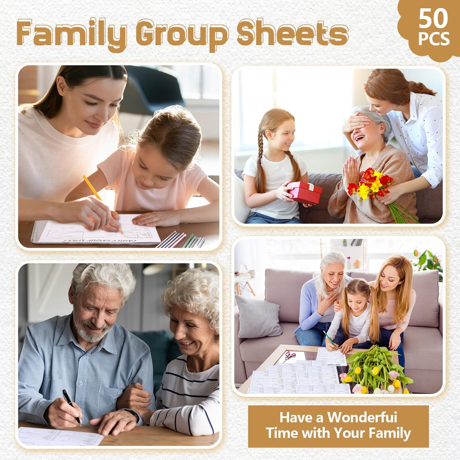 50 Sheets Two Sided Family Group Genealogy Charts for DNA Research ...