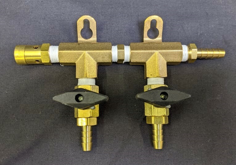 MODULAR CO2 Gas Line Manifold 2,3,4 Way Brass Splitter wShutoff and ...