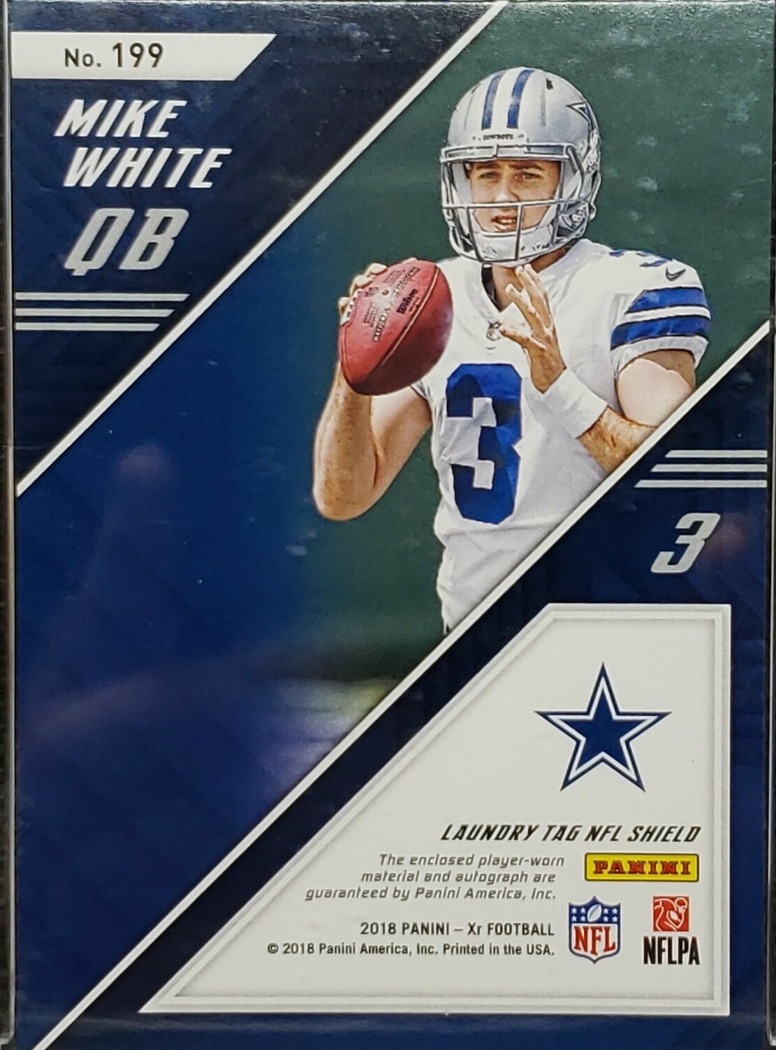 2018 Panini Xr Football Mike White Silver Prizm Laundry Tag Patch Auto ...
