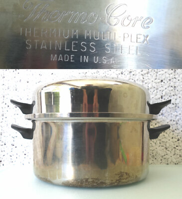 THERMO CORE Thermium Multi-Plex Stainless Steel 6 Qt Stock Pot w/Domed ...