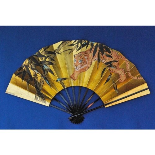 Tiger and Dragon Folding Fan decorative Kyoto Traditional Sensu cool ...